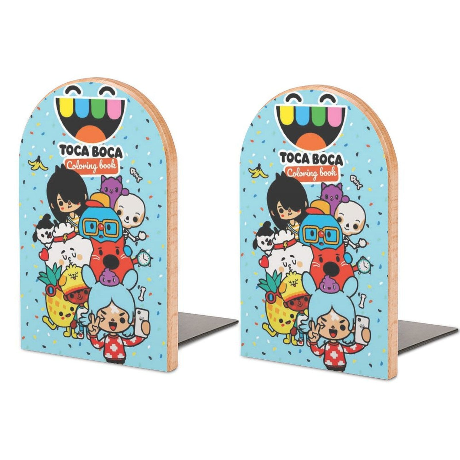 Toca Life Boca Game Bookends Wood Book Divider Decor Shelves Non-Skid ...