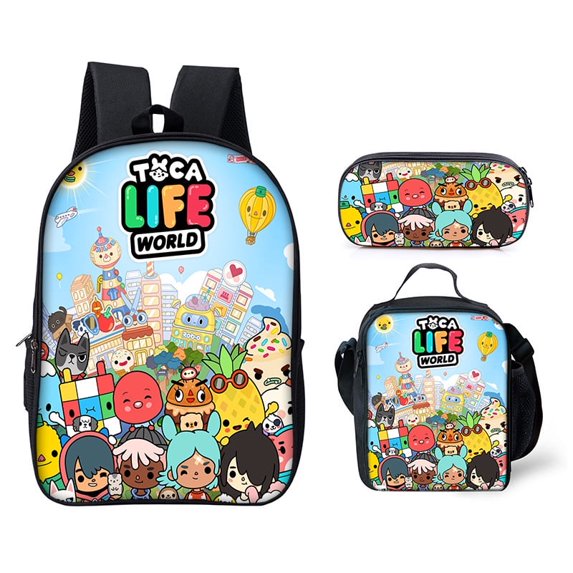 Toca Life World Toca Life World Schoolbag Cartoon Backpack Printed ...