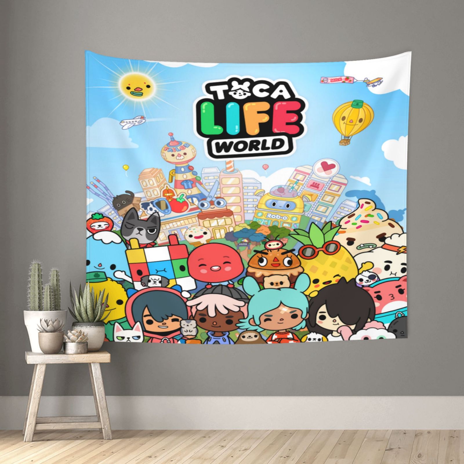 Toca Life World Wall Tapestry Anime Poster For Bedroom Aesthetics Funny ...