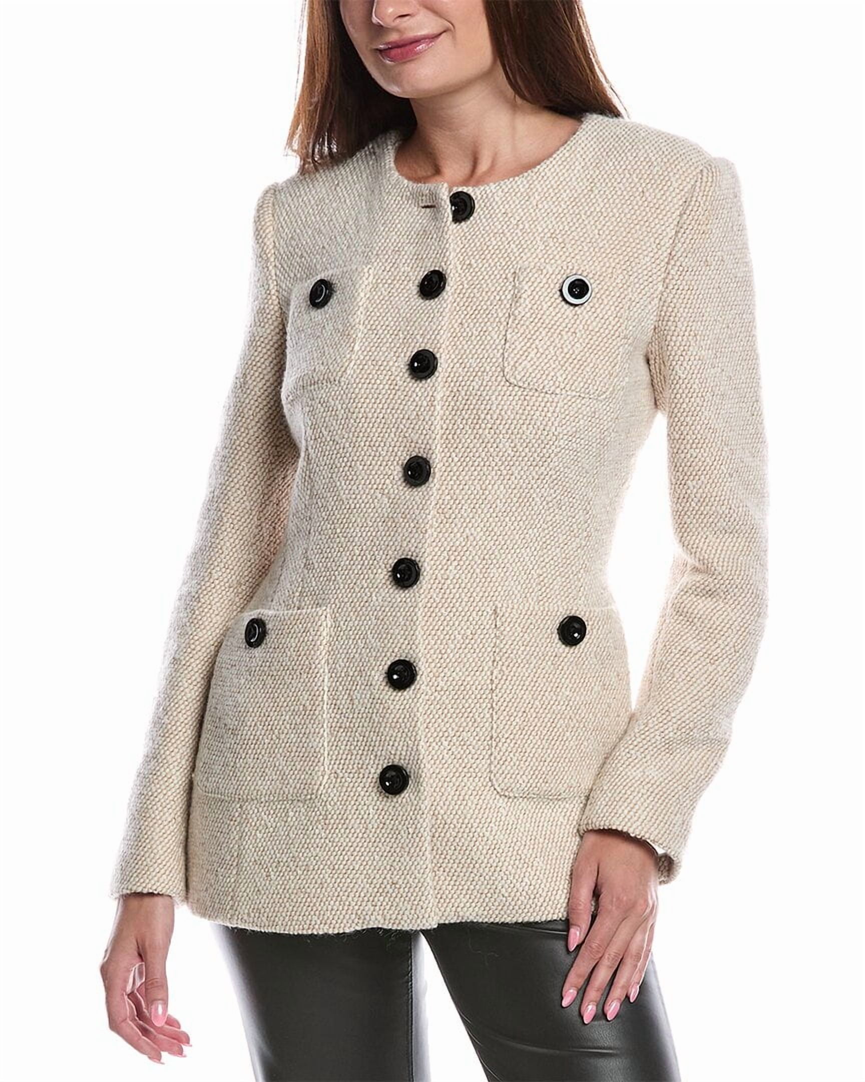 Toccin womens Lea Wool-Blend Tweed Jacket, 10, Tan - Walmart.com