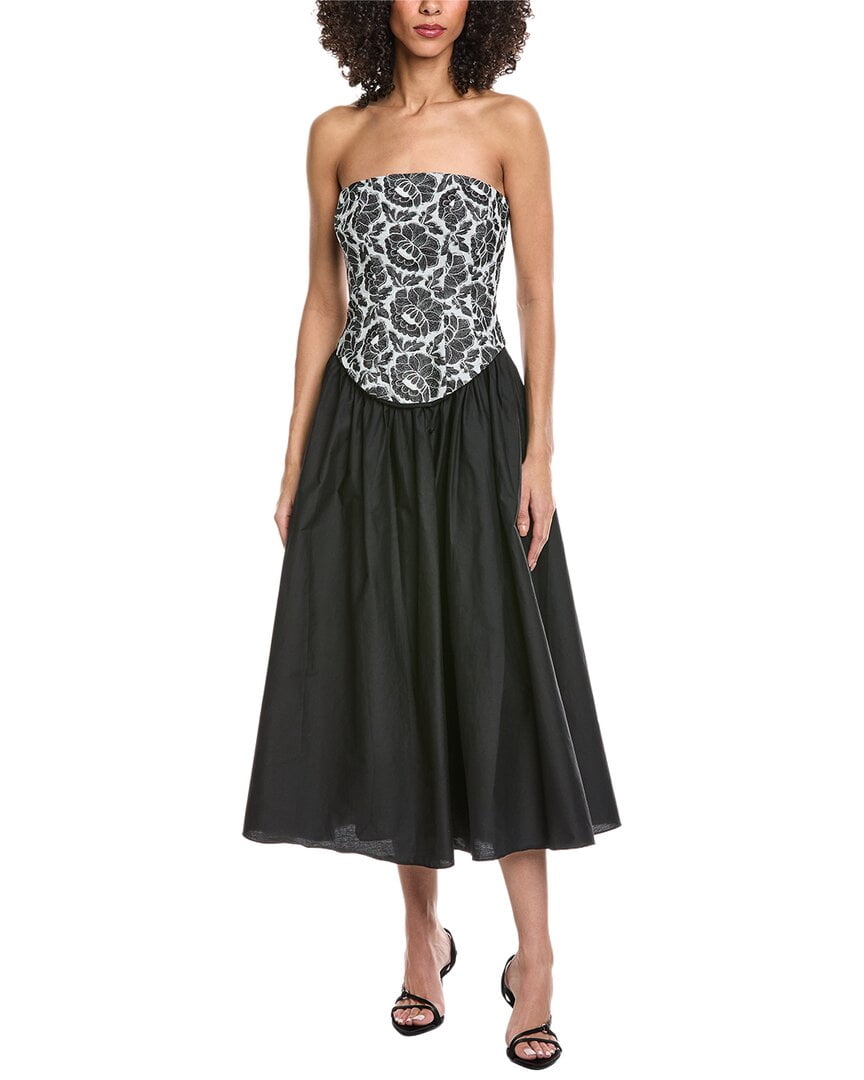 Toccin womens Melody Corset Midi Dress, 4, Black - Walmart.com