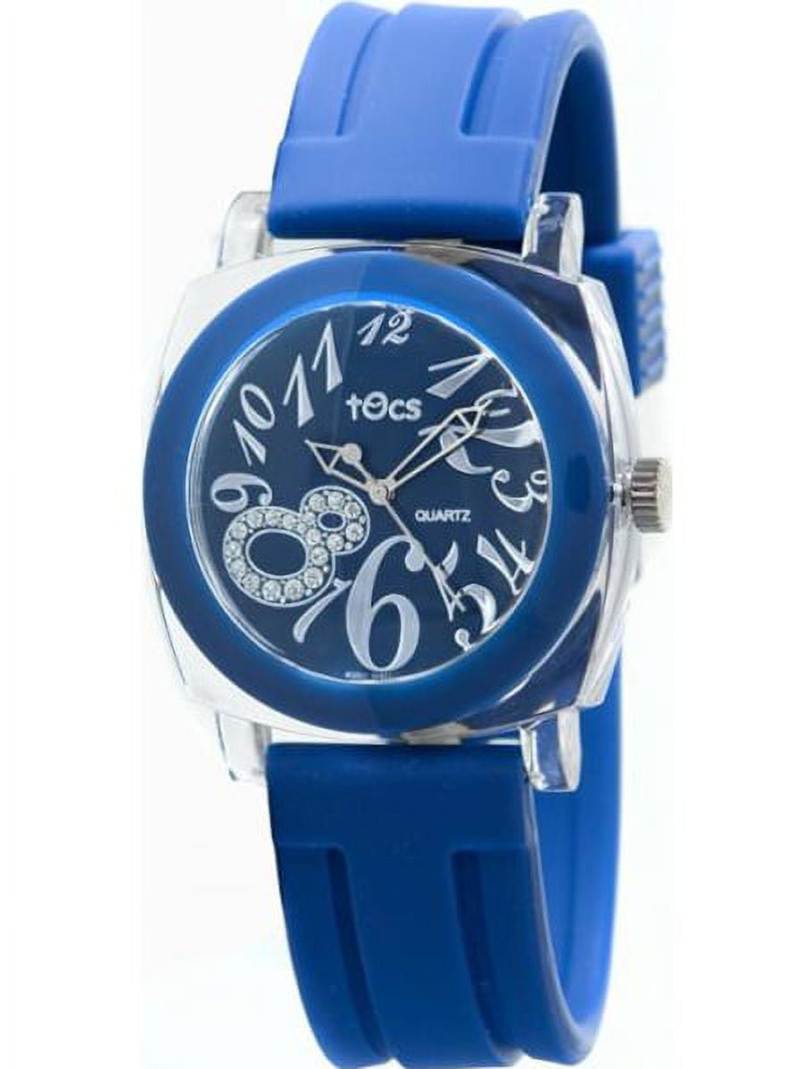 Tocs "Crystal 8" Analog Round Watch Marine Blue - 40118 - Walmart.com