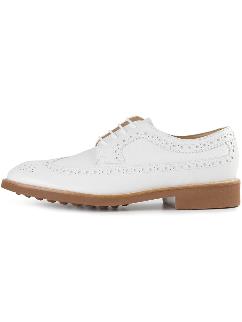 Tod's Men's Allacciato White Leather Elegant Shoes Wingtip Lace Up ...
