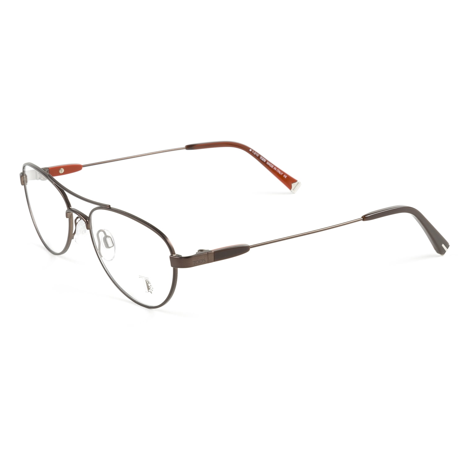 Tod's Metal Aviator Eyeglass Frames TO5006 52mm Shiny Brown - Walmart.com