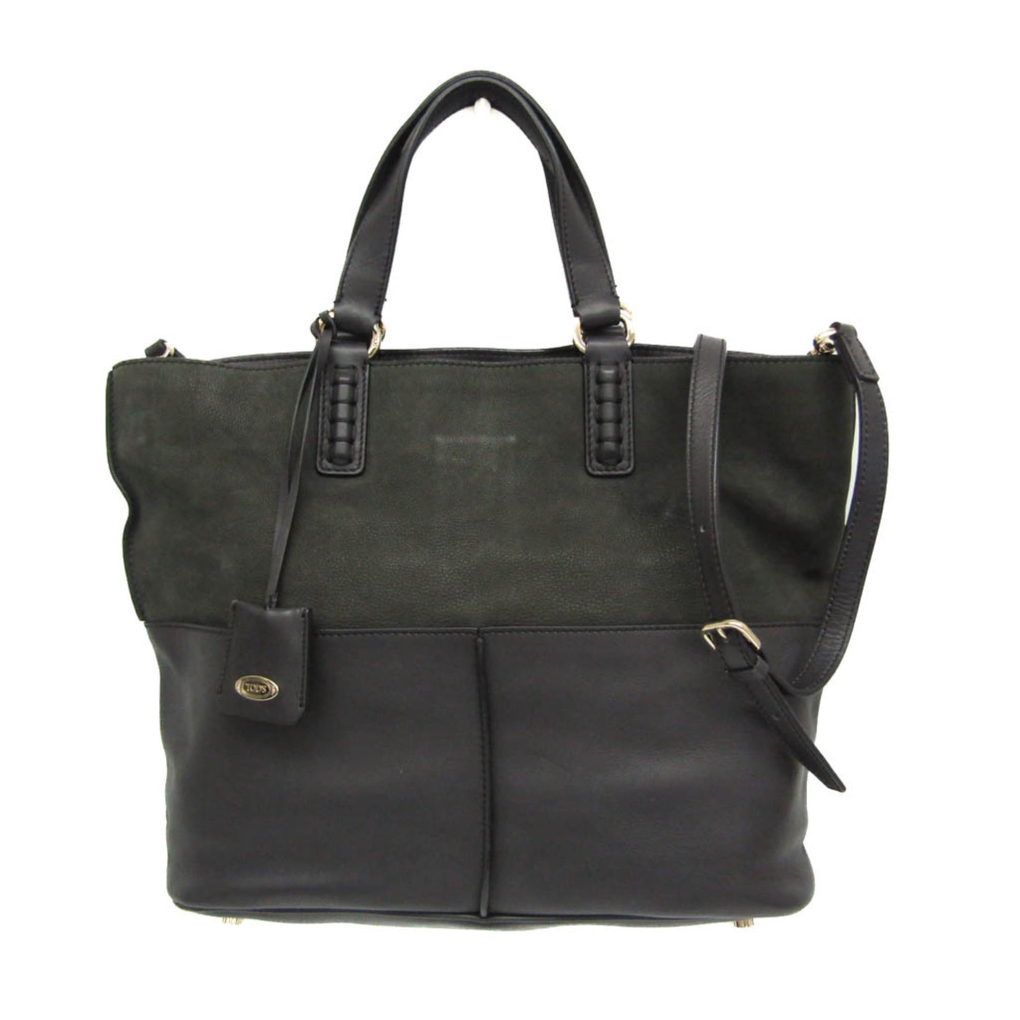 Pre-Owned Tod's Women's Leather Shoulder Bag,Tote Bag Black,Khaki (Good ...