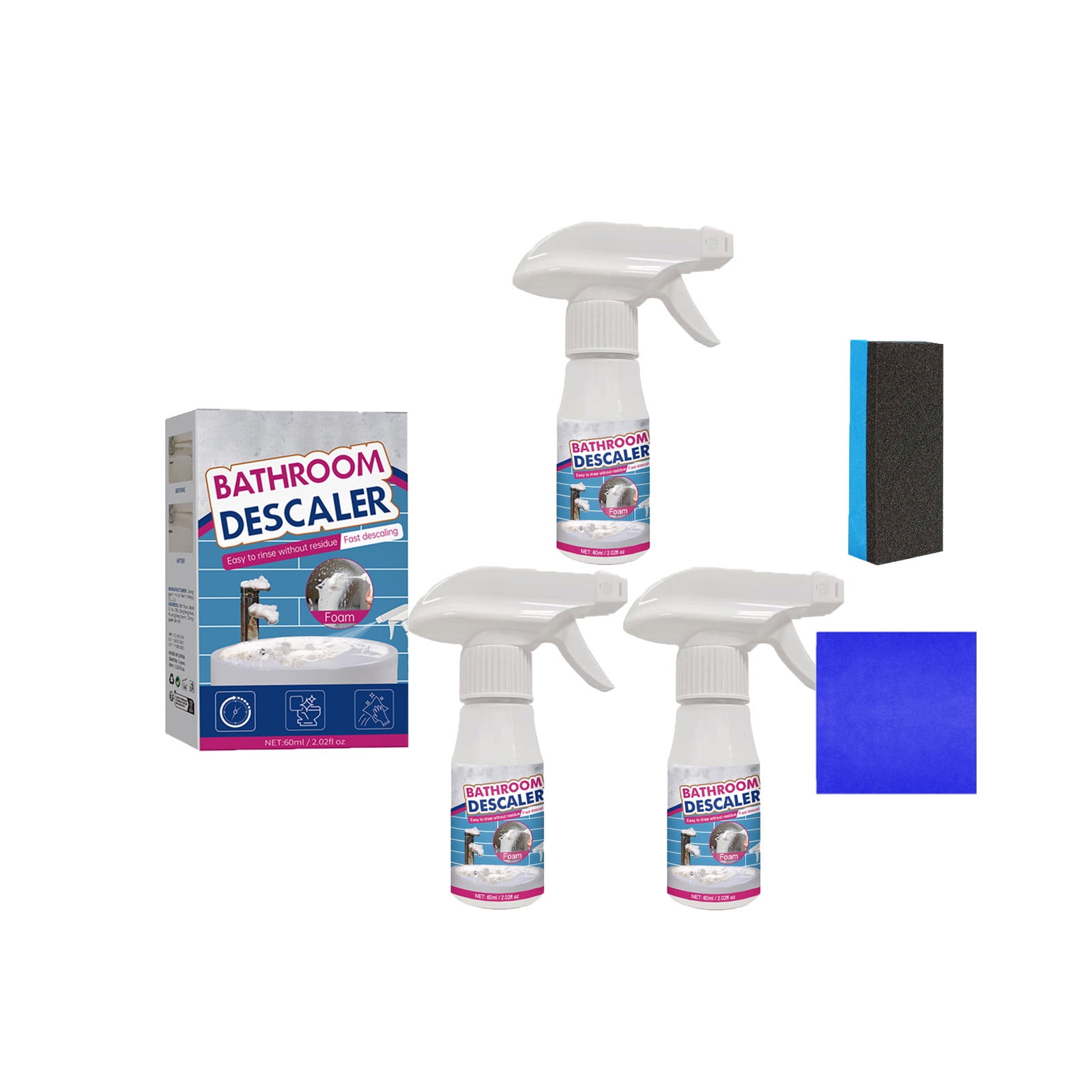 Todaioua Bathroom Descaler Cleaner Kit, Stubborn Stains Cleaner ...