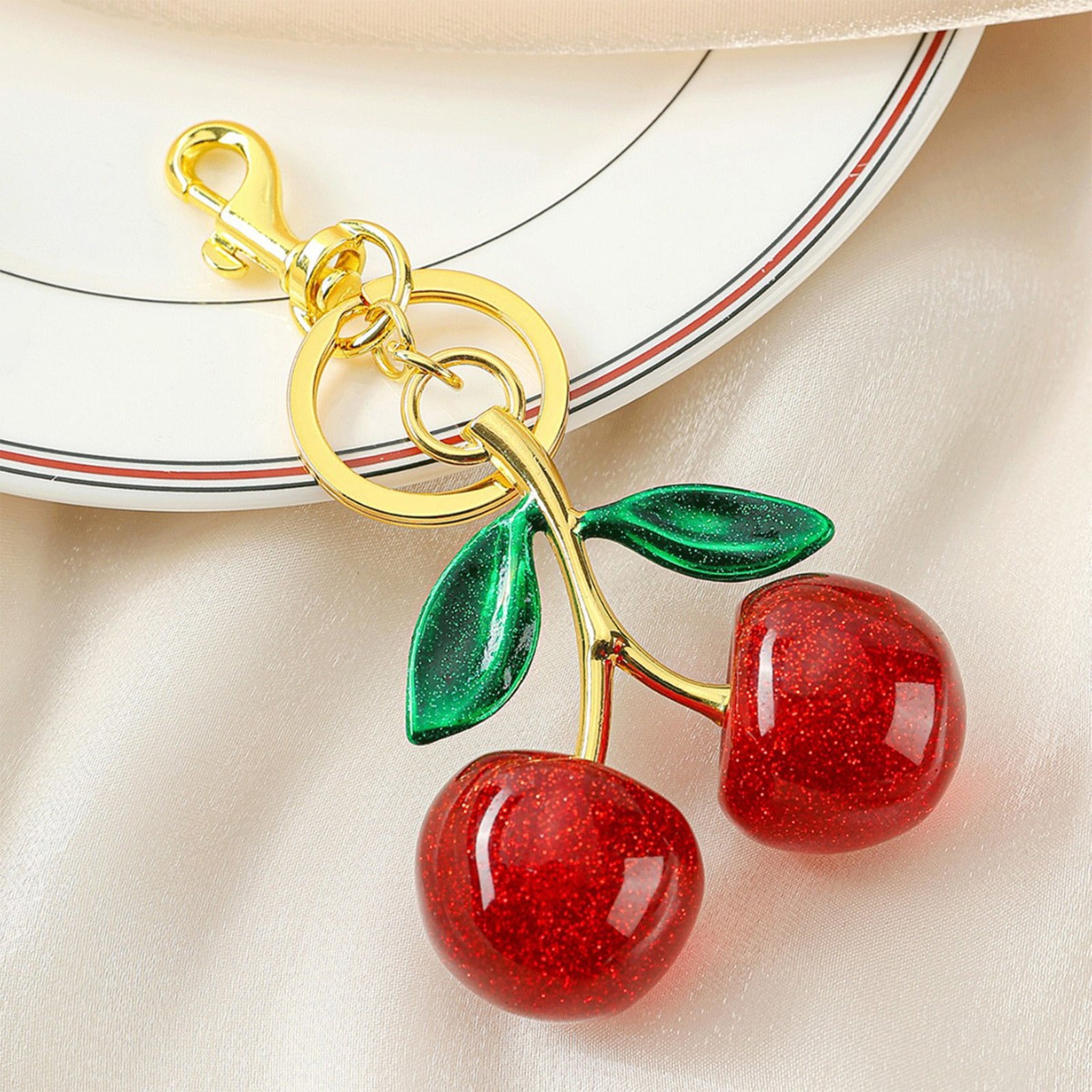 Todaioua Cherry Keychains Bag Charms Purse for Women, Car Key Chains ...