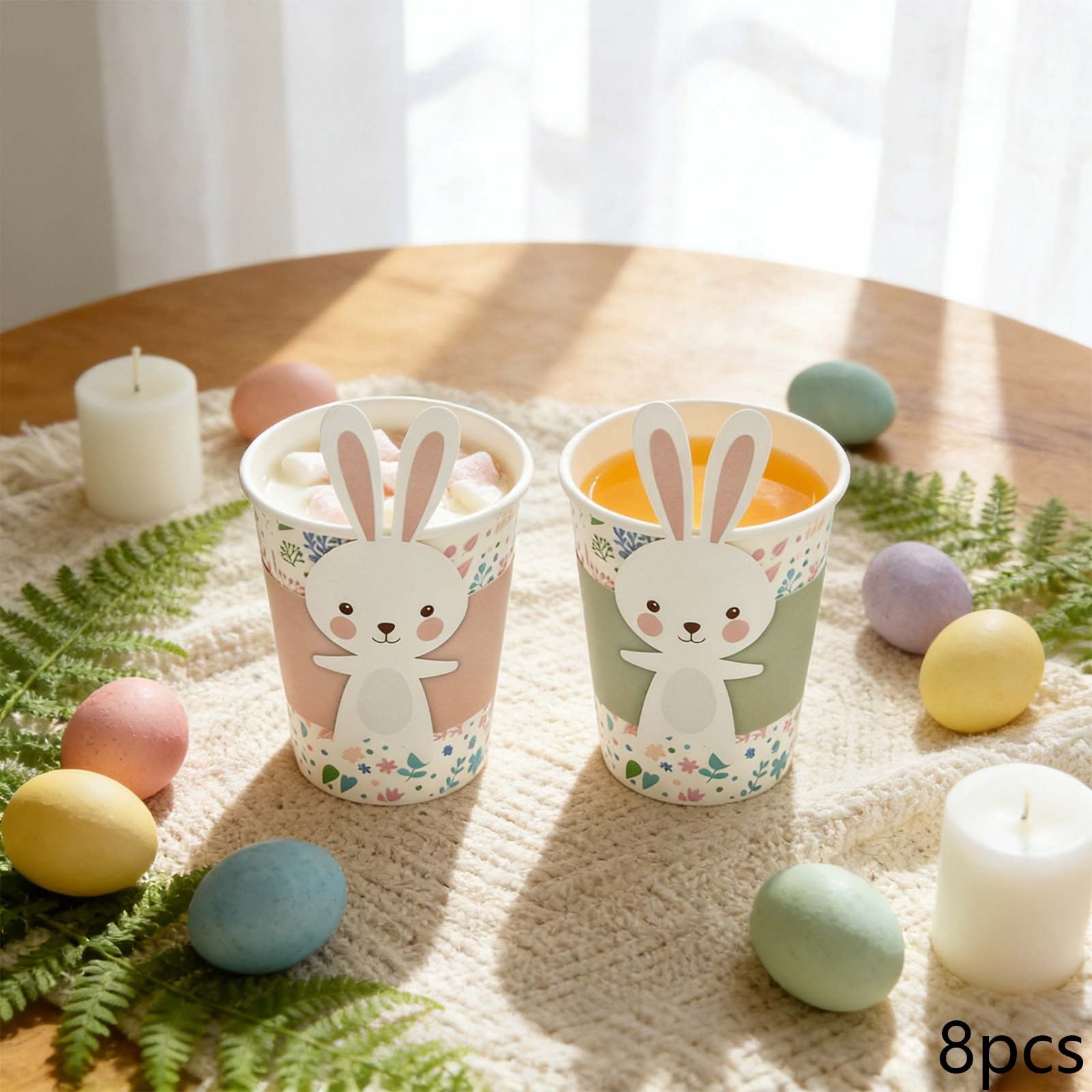 Todaioua Easter Bunny Cups Rabbit Disposable Paper Cup With Sleeves ...