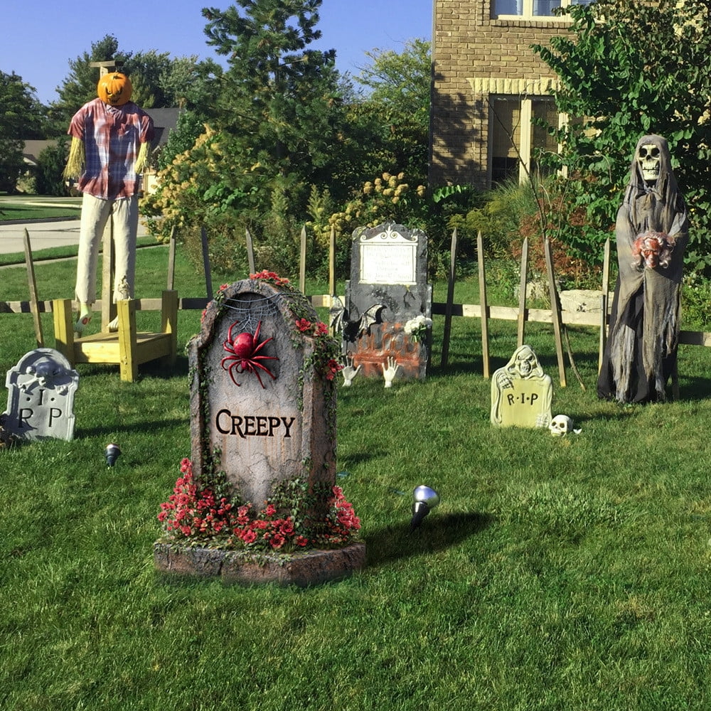 Todaioua Halloween Tombstones Outdoor Graveyard Decorations,Large ...