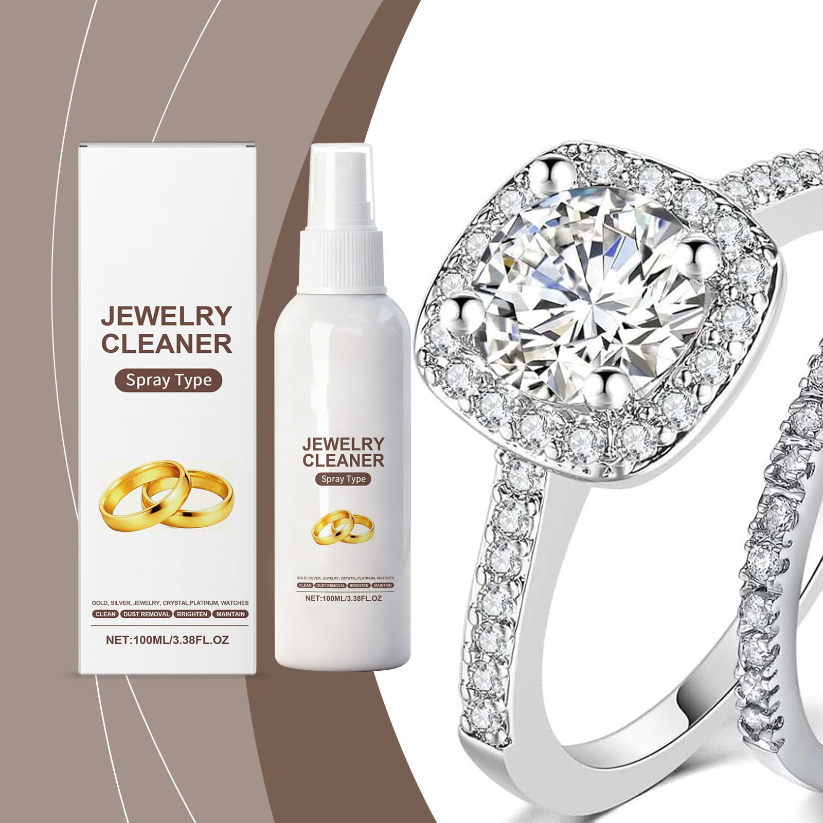 Todaioua Jewelry Cleaner Solution for Gold Silver Diamonds Gemstones ...