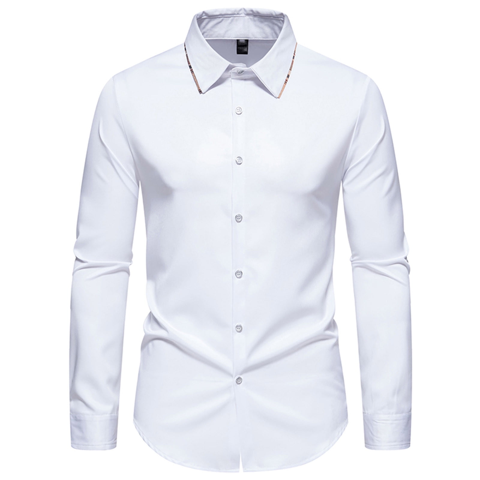 Today Clearance Sale!TMOYZQ Men's Long Sleeve Dress Shirts Stretch ...