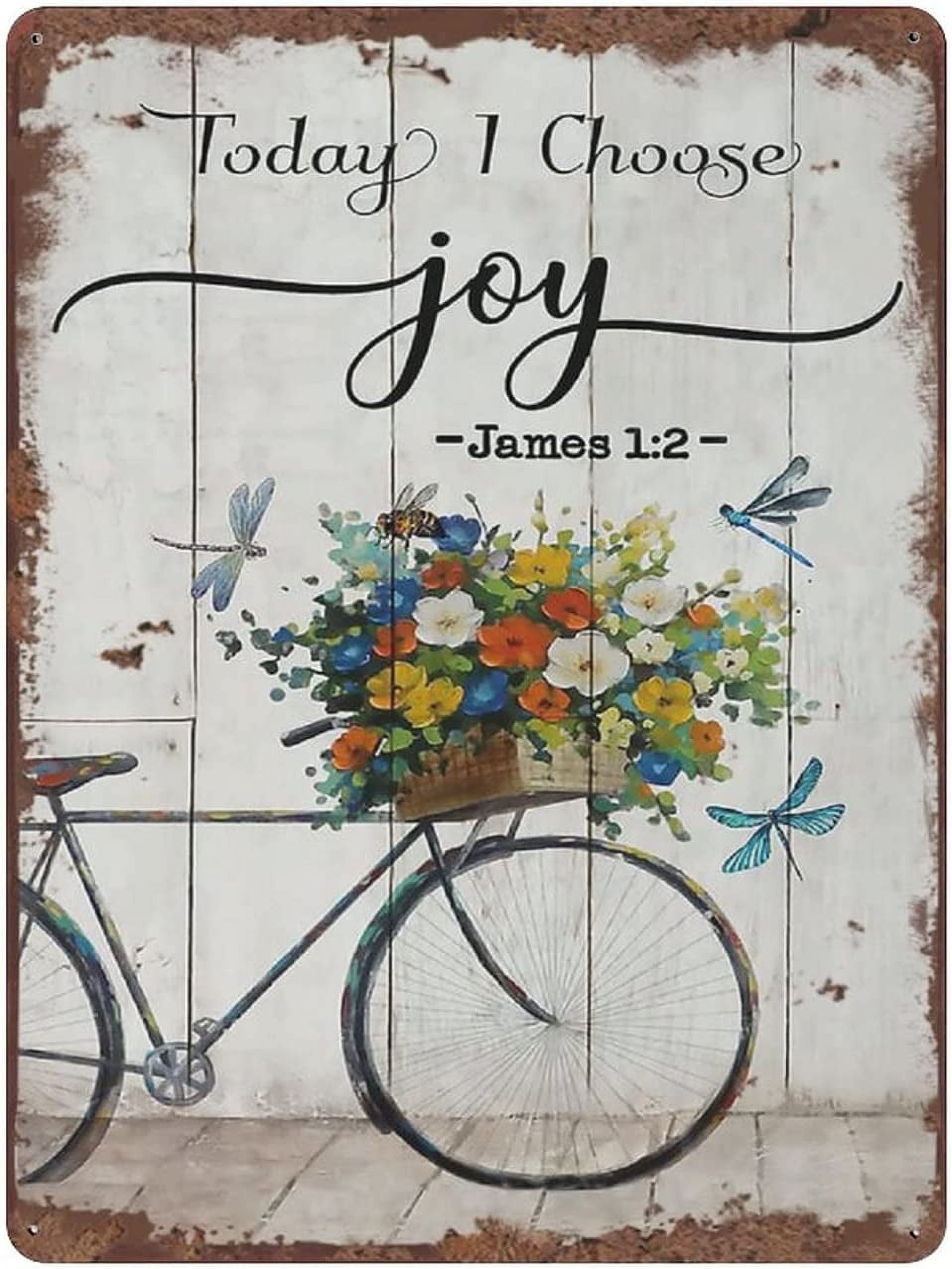 Today I Choose Joy Flower Metal Signs-Metal Tin Signs Exquisite Wall ...
