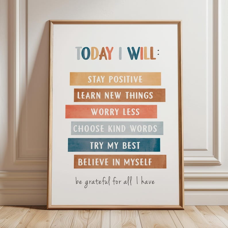 Today I Will Poster, School Psychologist, Positive Affirmations, Mental ...