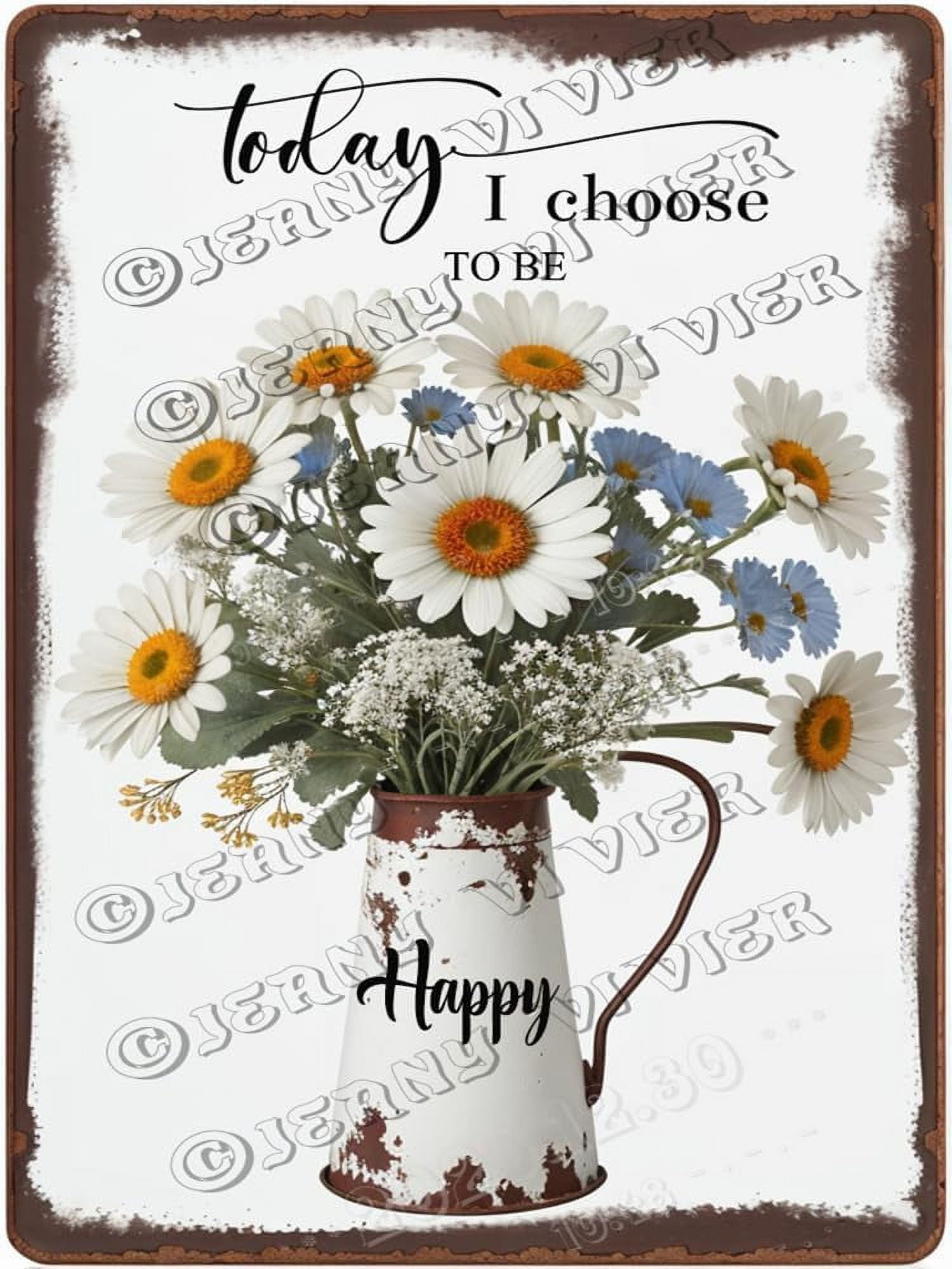 Today I choose To Be Happy Daisy Aluminum Sign, Daisy Decor For Home ...