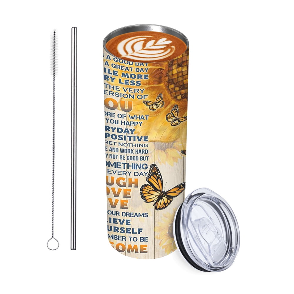 Today Is A Good Day Sunflower 20oz Coffee Mug Cup,Stainless Steel ...