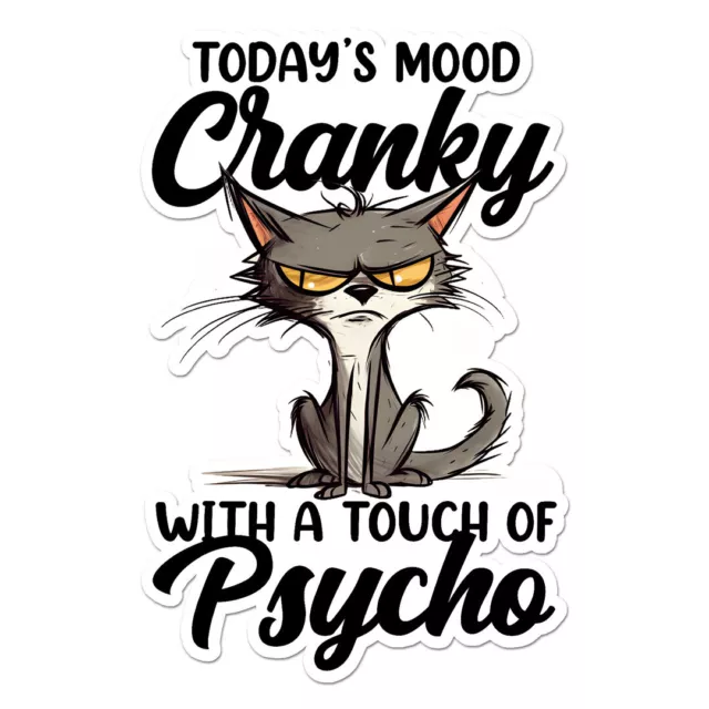 Today'S Mood Cranky Sticker Phone Decal Water Bottle Stickers Car ...