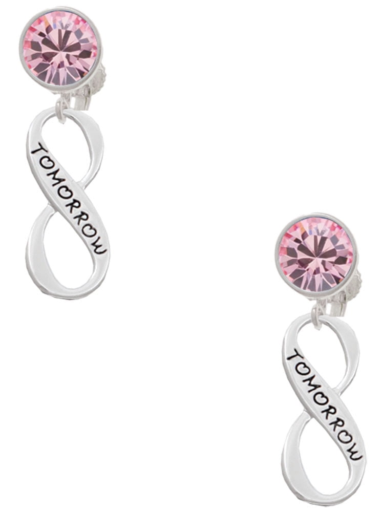 Delight Jewelry Silvertone Today Tomorrow Infinity Sign Pink Crystal ...