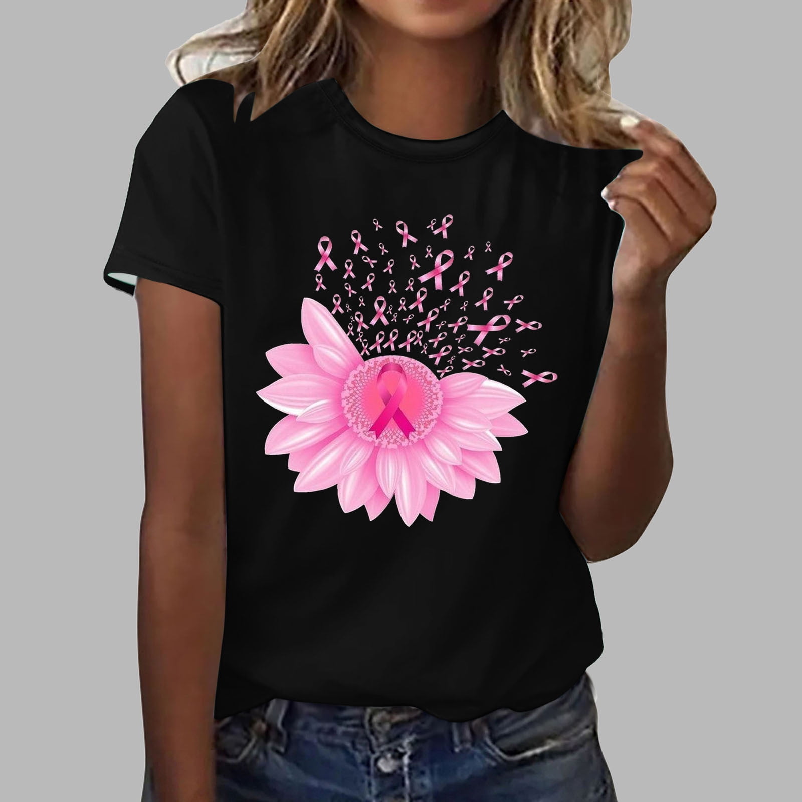 Today's Deal Abomasnow Women's Breast Cancer Survivor Shirts Pink Ribbon Graphics Breast Cancer ...