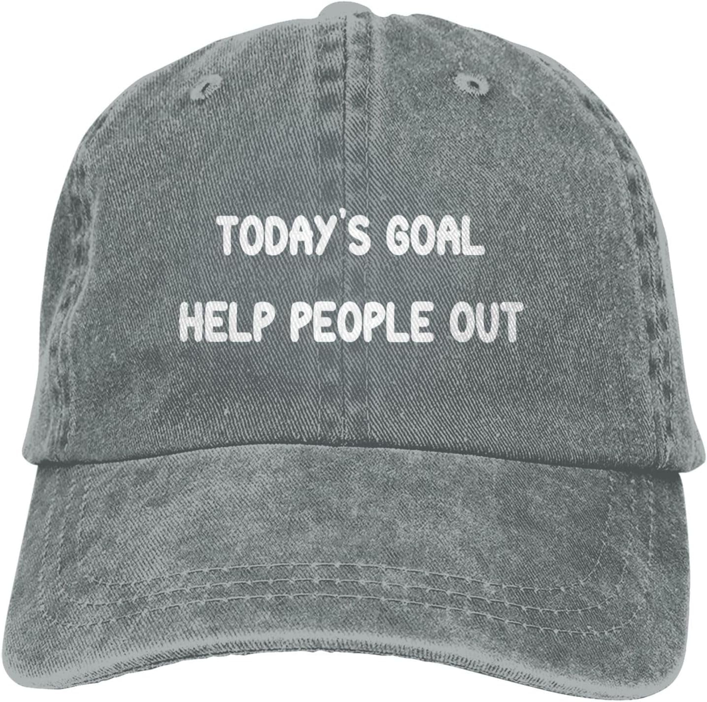 Today's Goal Help People Out Funny Hat Adjustable Denim Baseball Cap ...