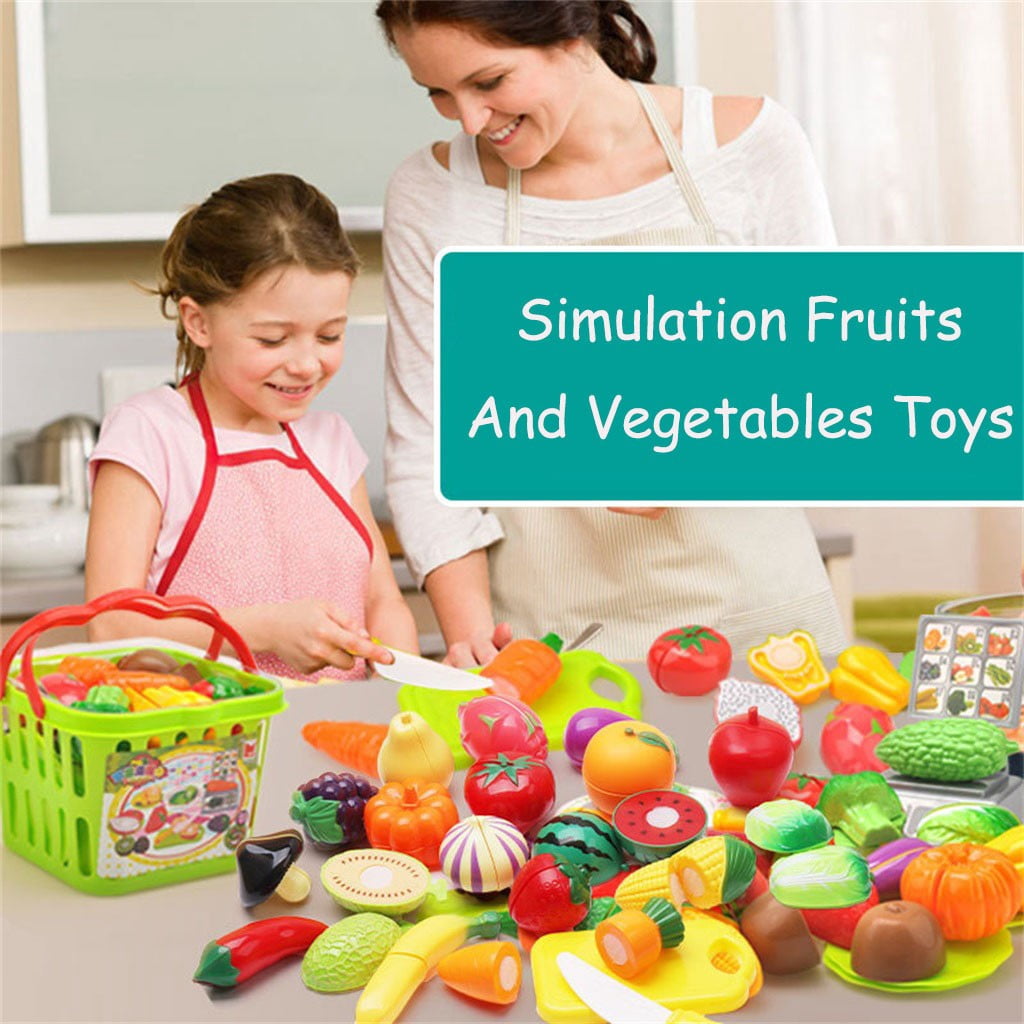 6PCS Cutting Fruit and Vegetable Pretend Play Set – Educational Toy for ...