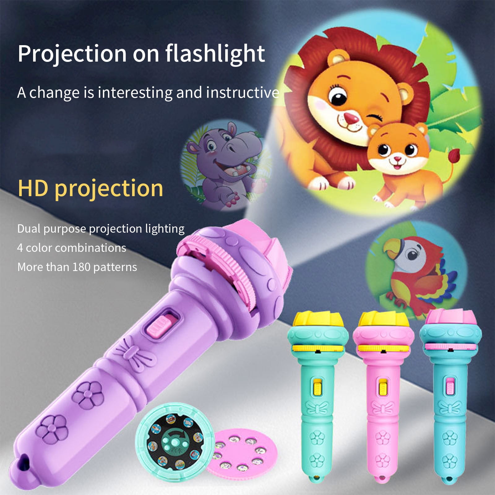Todays Clearance Deals Prime! Kids Flashlight Projector with 24 ...