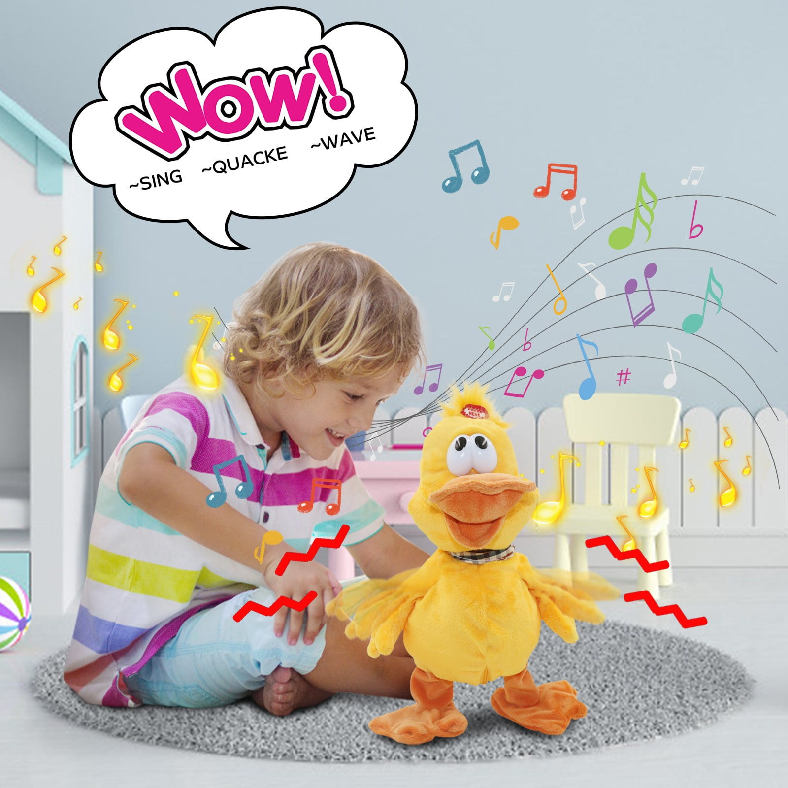 Wing-Waving Electronic Music Toy - Cute Frogs, Ducks, and Chickens with ...