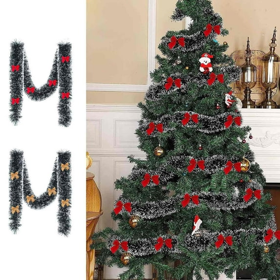Clearance Christmas Decoration Christmas Tree Vines Dark Green White ...