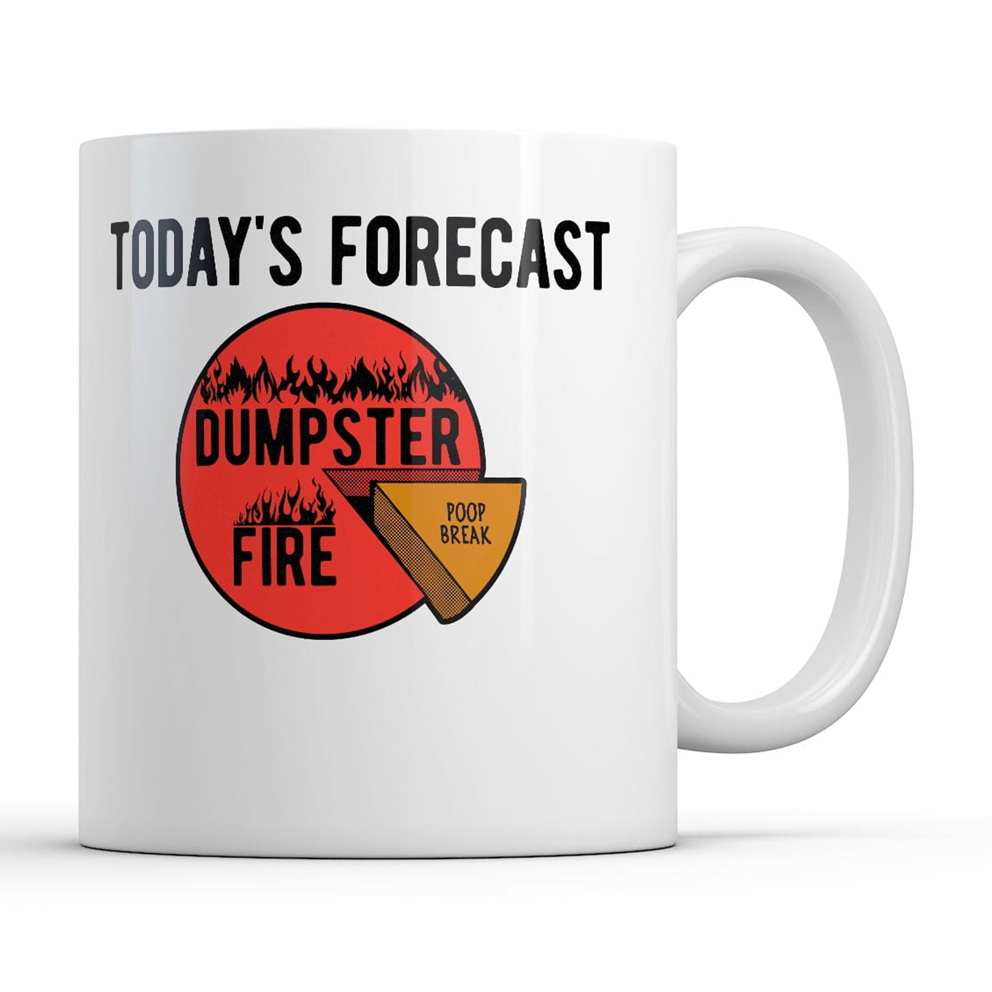 Todays Forecast Dumpster Fire Poop Break Mug Funny Sarcastic Graphic ...