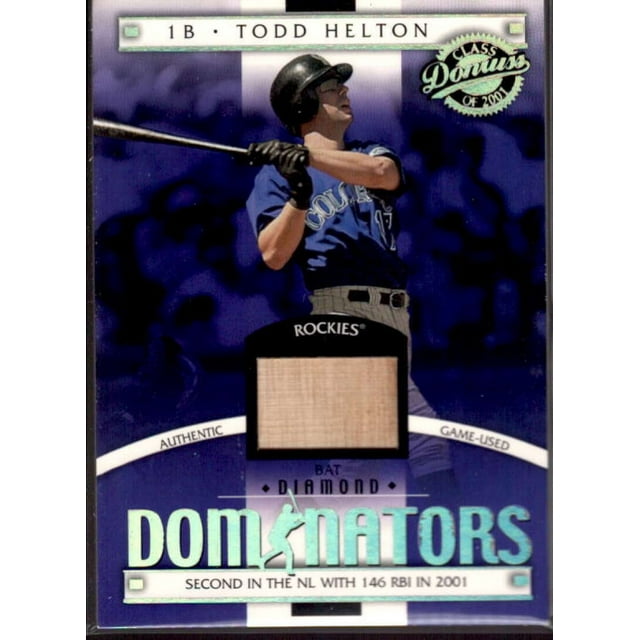 Todd Helton Bat Card 2001 Donruss Class of 2001 Diamond Dominators # ...