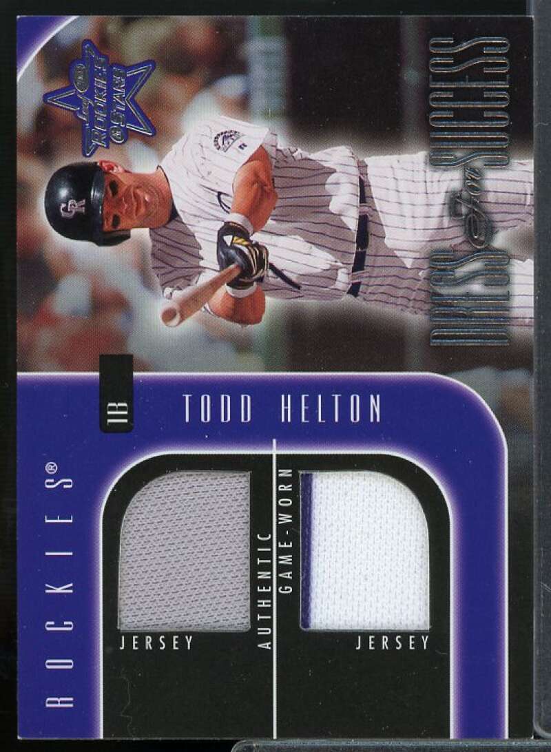 Todd Helton Jsy-Jsy Card 2002 Leaf Rookies Stars Dress for Success #12 ...
