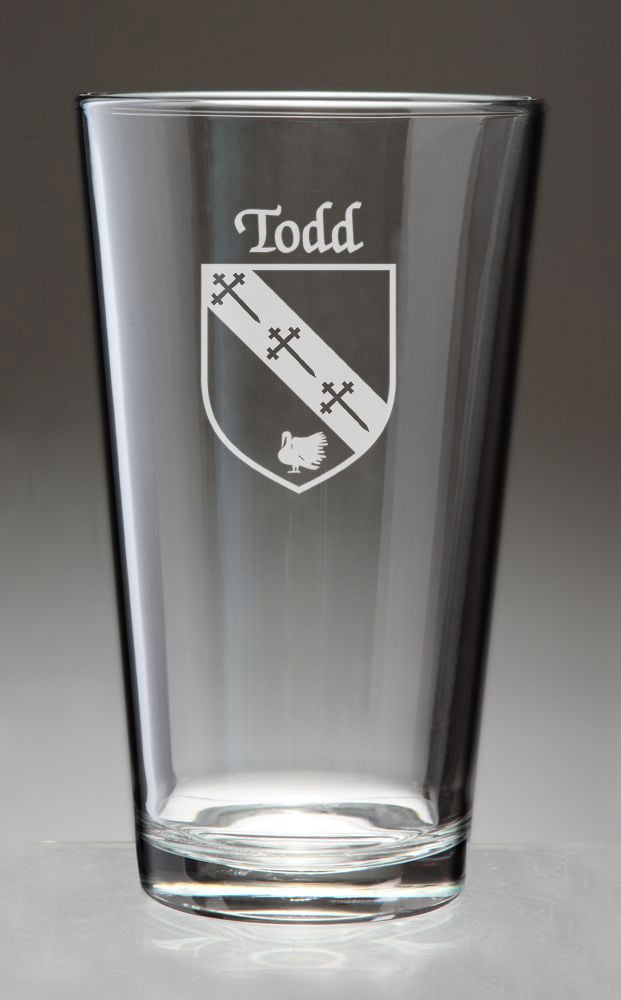 Todd Irish Coat of Arms Pint Glasses - Set of 4 (Sand Etched) - Walmart.com