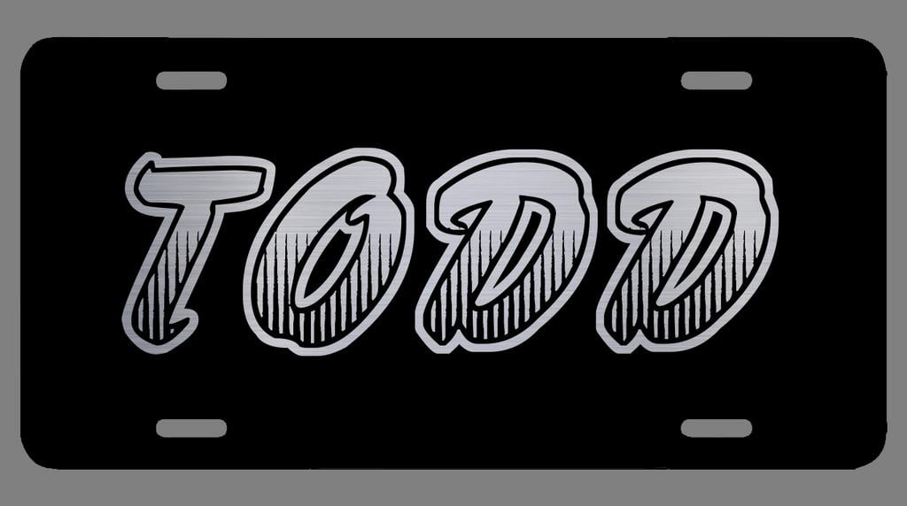 Todd Name Etched Style License Plate Tag Vanity Novelty Metal | Etched ...