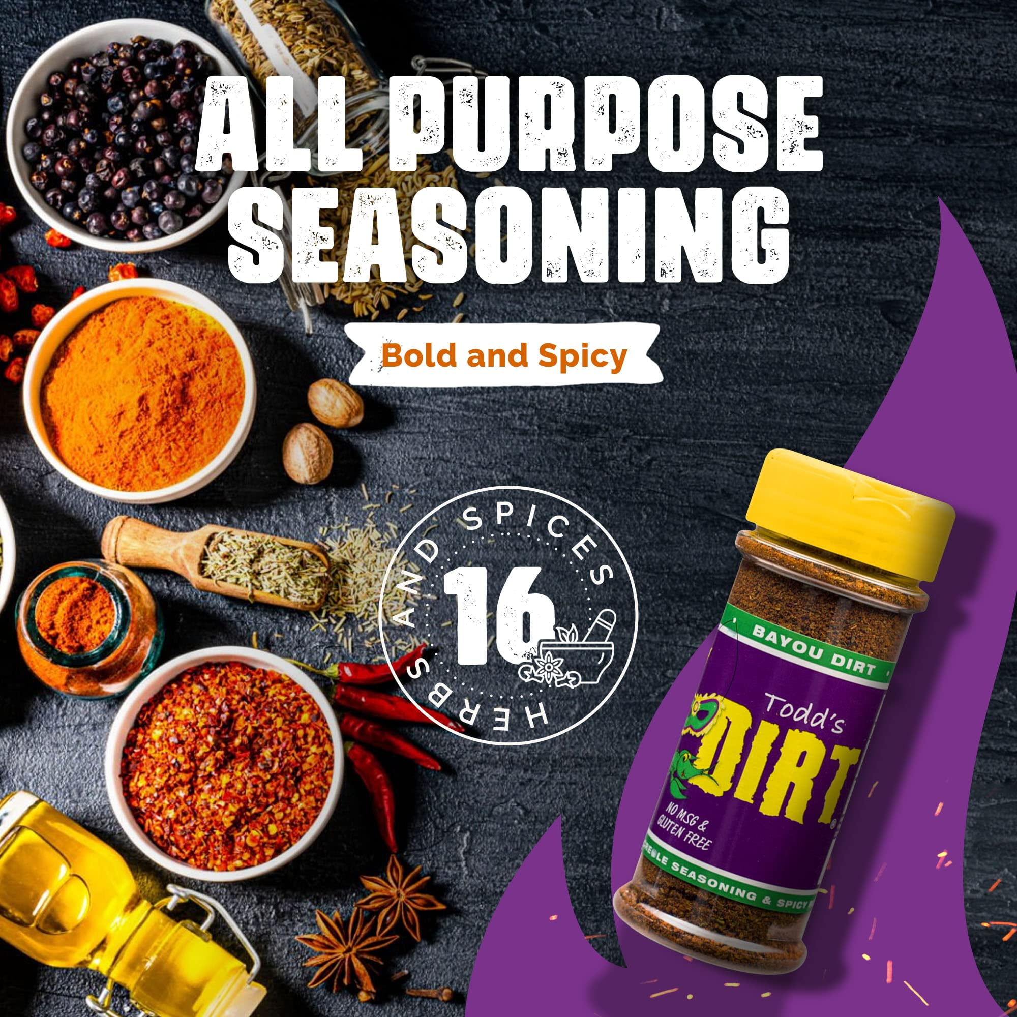 Todd’s DIRT - SCH4 Bayou DIRT Small Bottle 3.3oz, Cajun & Blackening ...