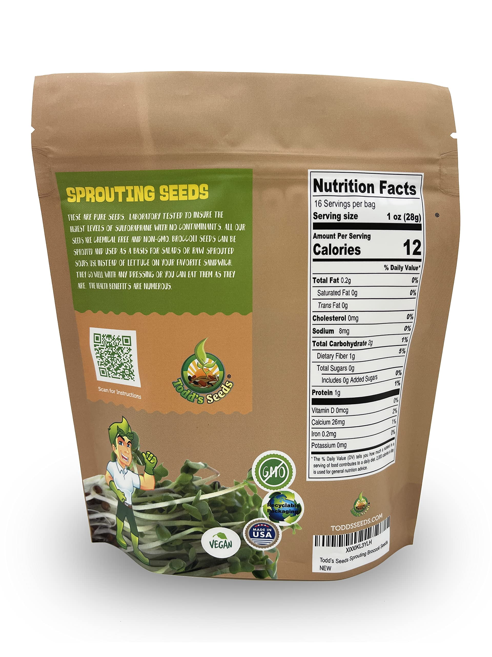 Todd’s Seeds - Calabrese Broccoli Sprouting Seeds, H2FSD1 lb - Non-GMO ...