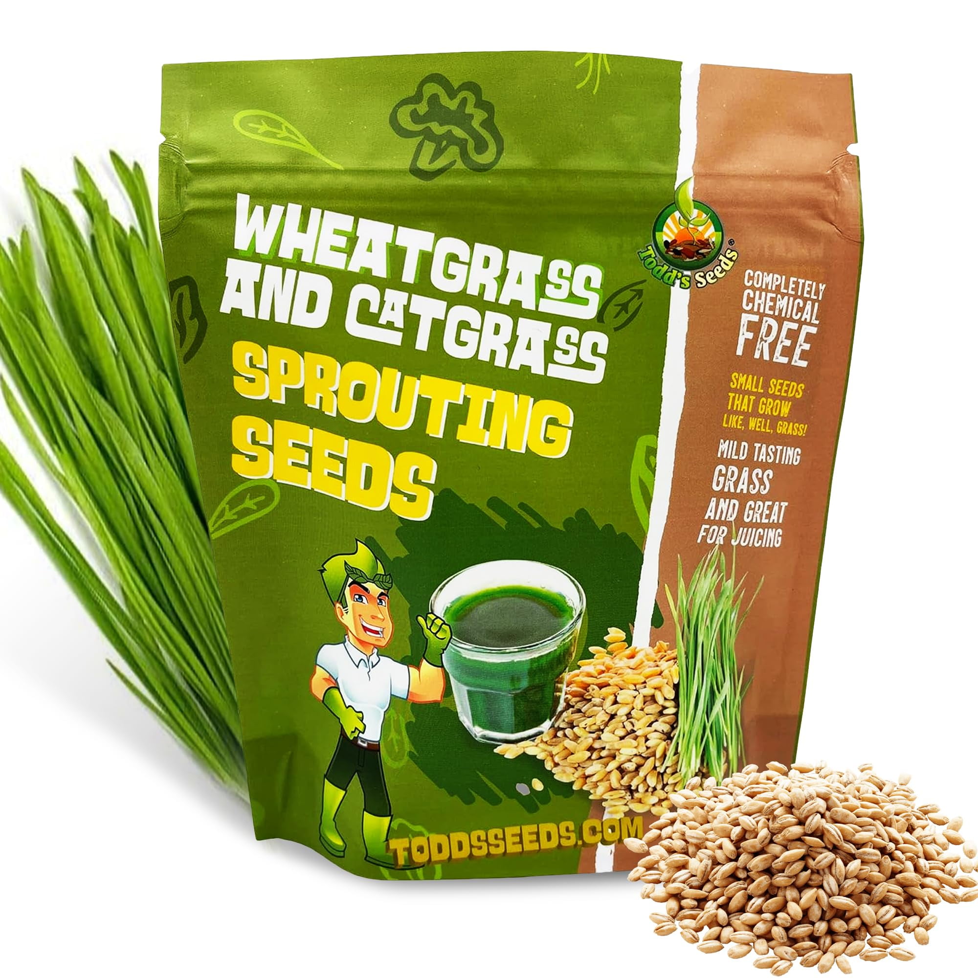 Todd's Seeds Wheatgrass Seeds; Hard Red Winter Wheat, Non-GMO, Chemical ...