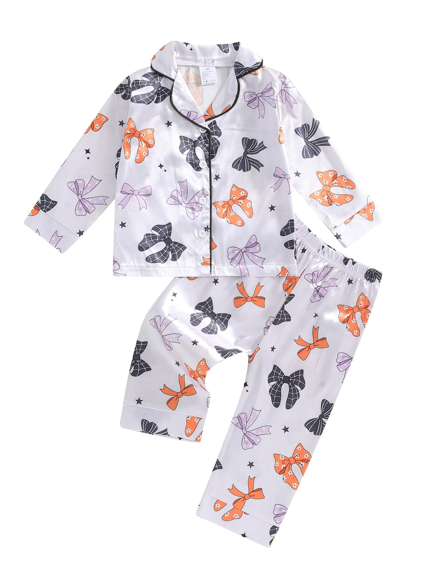 Todddler Little Girls Halloween Pajama Sets Long Sleeve Button-Up Top ...