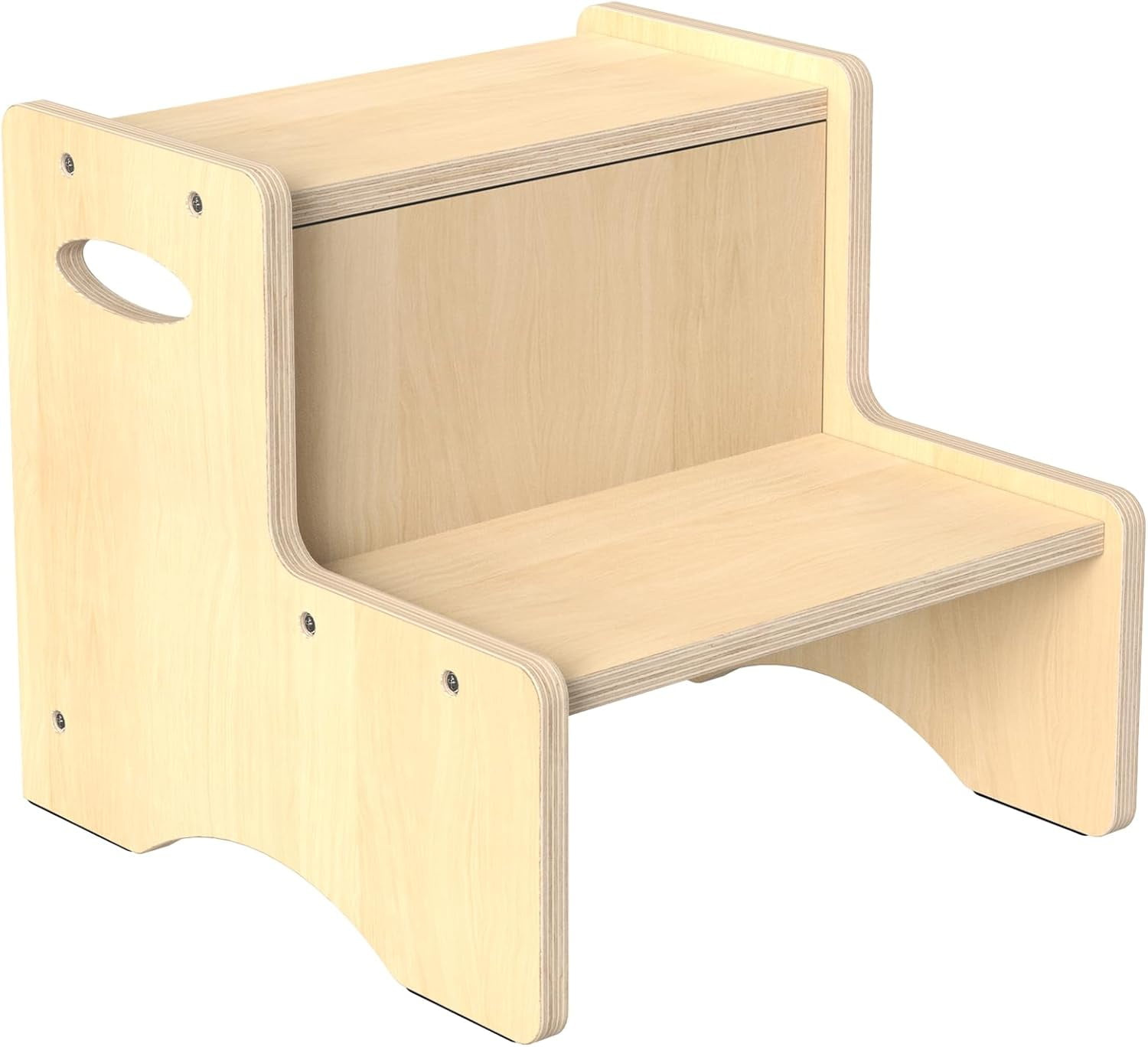 2-Step Stool with Fortress Design – Sturdy Wooden Step Ladder for ...