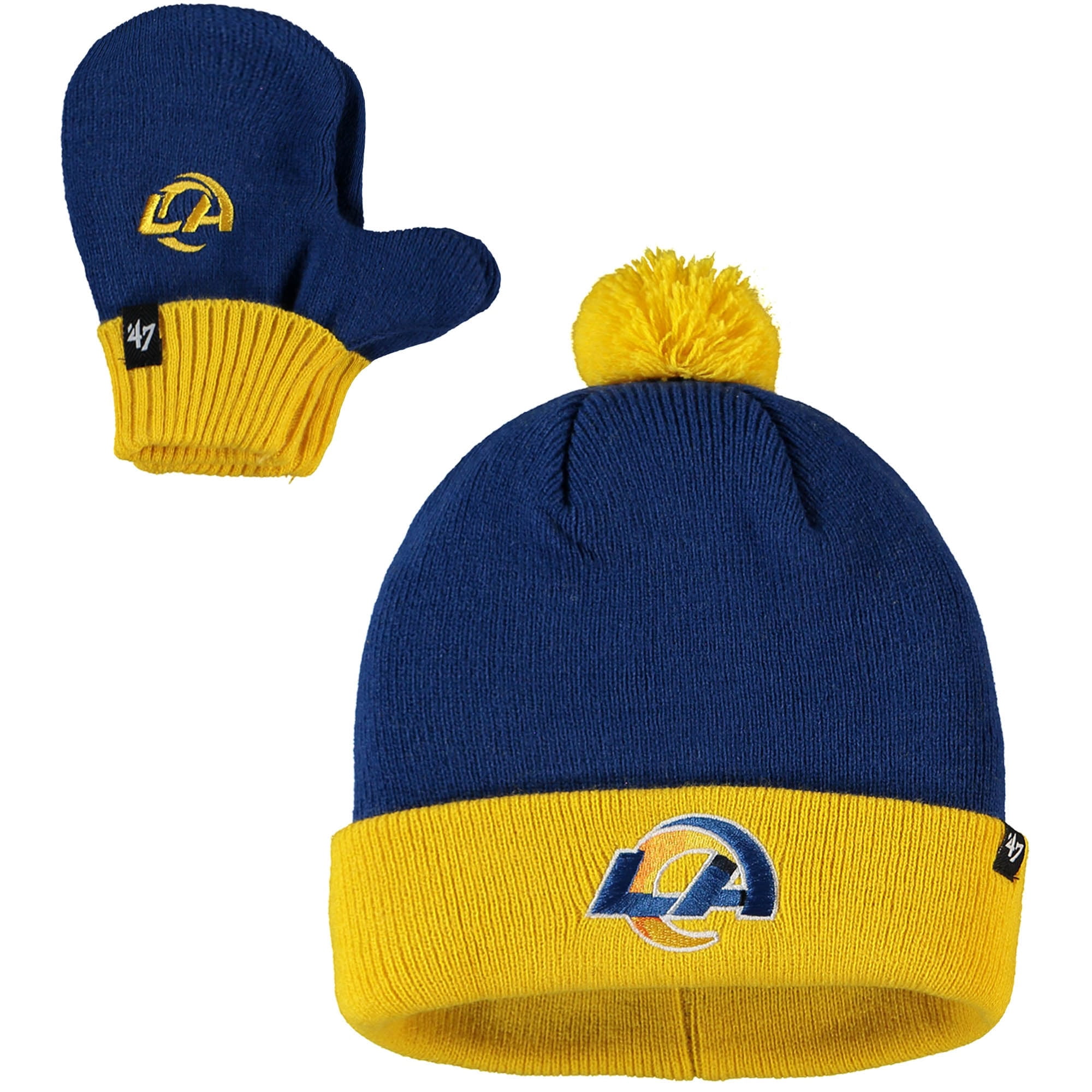 Toddler '47 Royal/Gold Los Angeles Rams Bam Bam Cuffed Knit Hat with ...