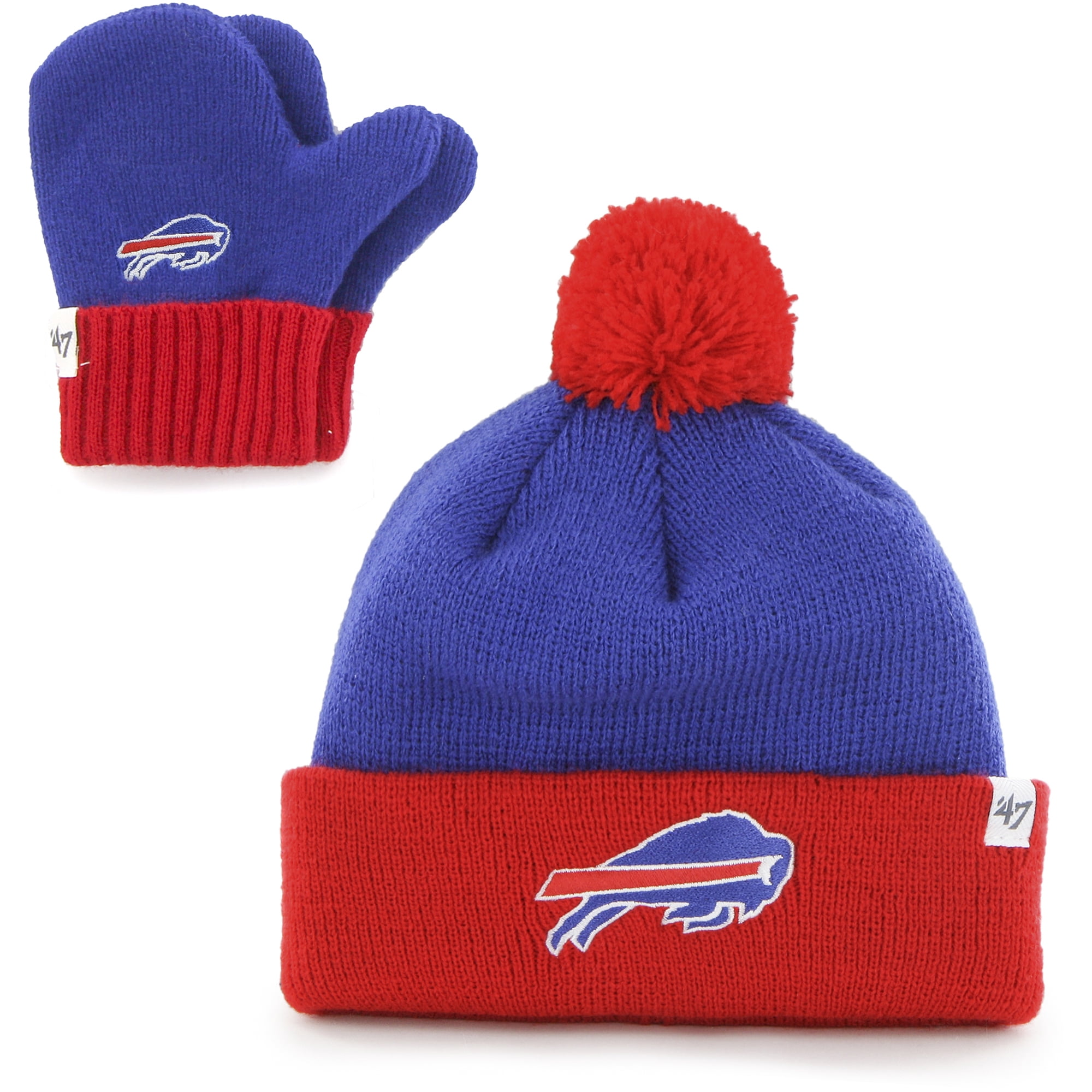 Toddler '47 Royal/Red Buffalo Bills Bam Bam Cuffed Knit Hat with Pom ...
