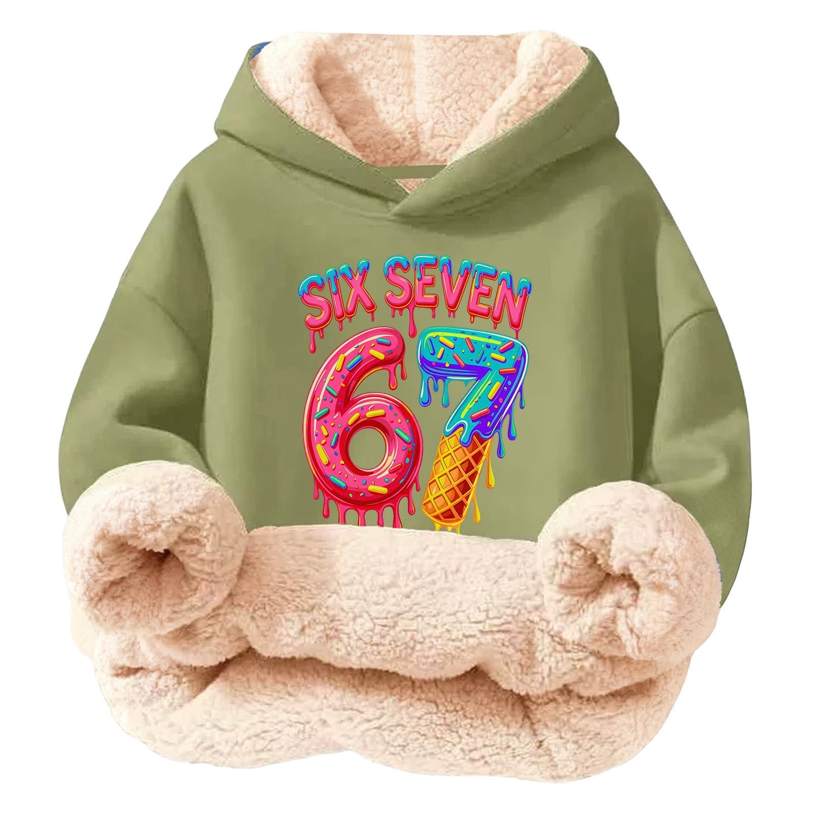 Toddler 67 Letter Graphic Rap Hoodies Long Sleeve Hoodies Sweatshirts ...
