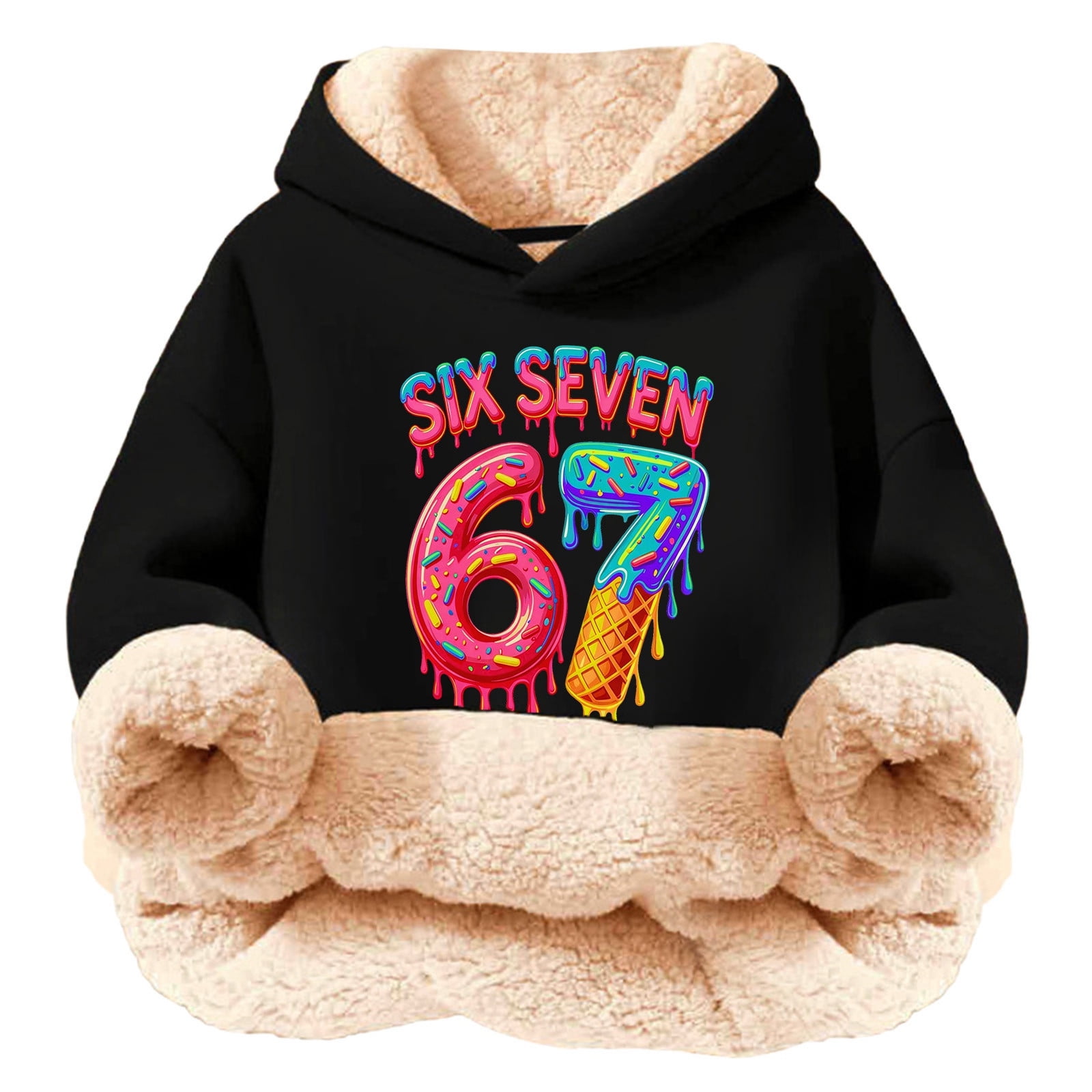 Toddler 67 Letter Graphic Rap Hoodies Long Sleeve Hoodies Sweatshirts ...