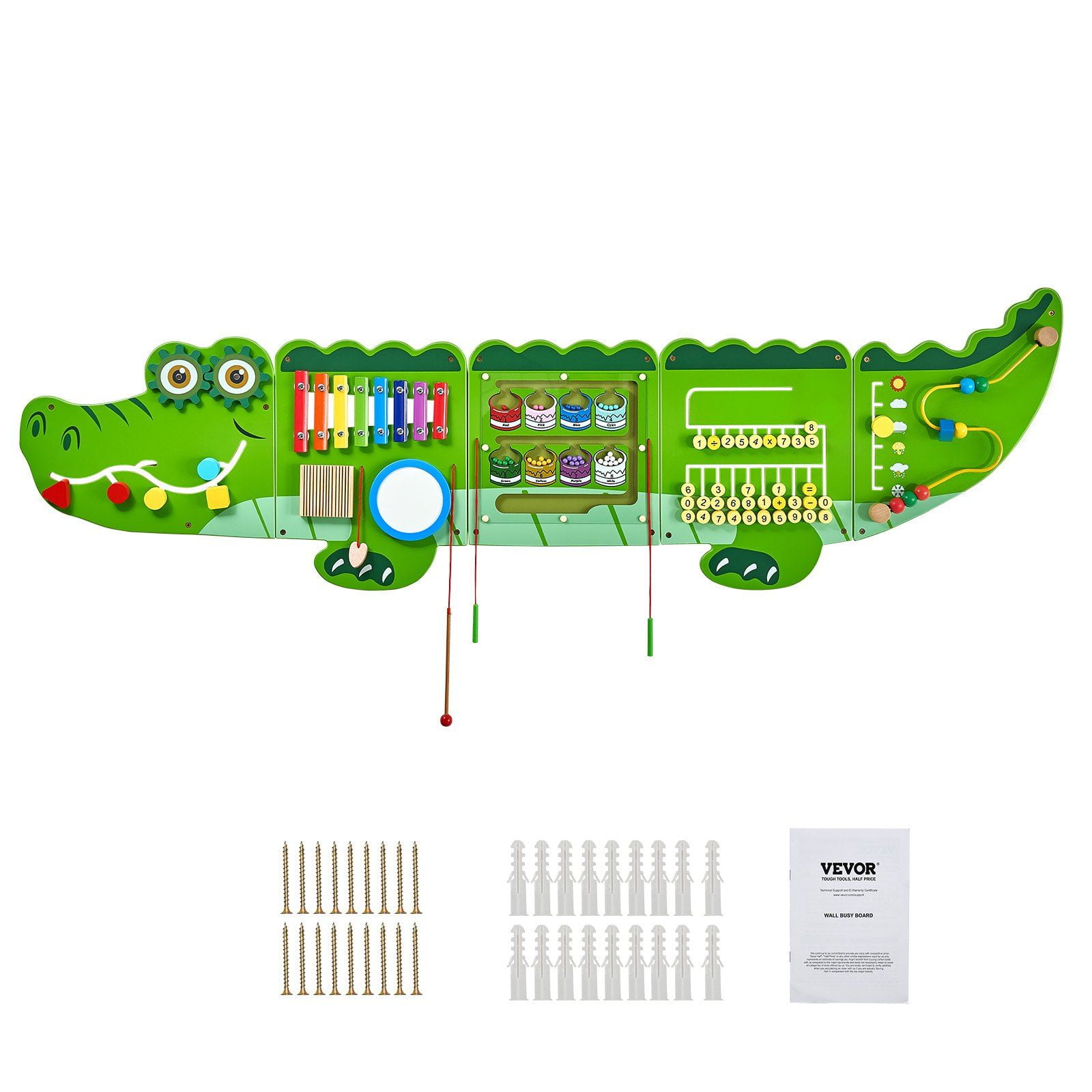 Toddler Activity Board - Crocodile Wall Panel, 9 Sensory Play ...