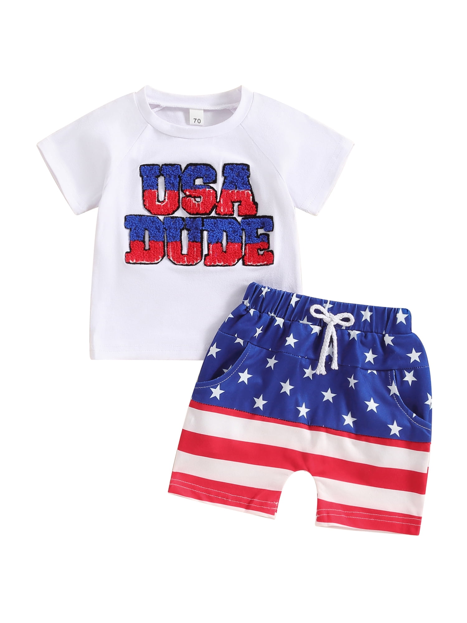 Toddler Baby Boy 4th of July Outfits Short Sleeve T-Shirt Top and ...
