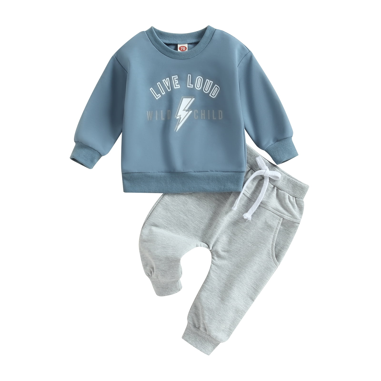 Toddler Baby Boy Clothes 6M 12M 18M 24M 3Y Cute Long Sleeve Sweatshirt Tops and Stretch Pants ...