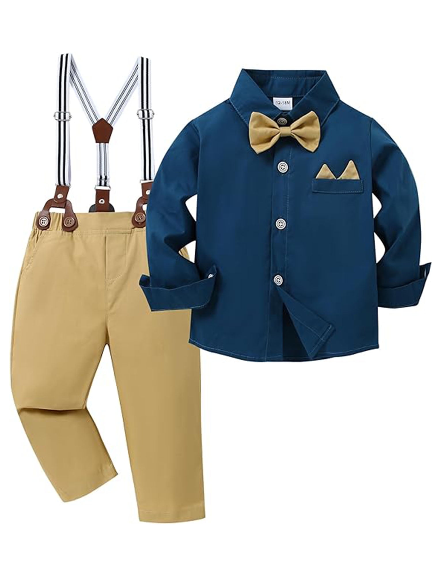 Toddler Baby Boy Clothes Suit 1-5T Wedding Outfits Formal Dress Shirt ...