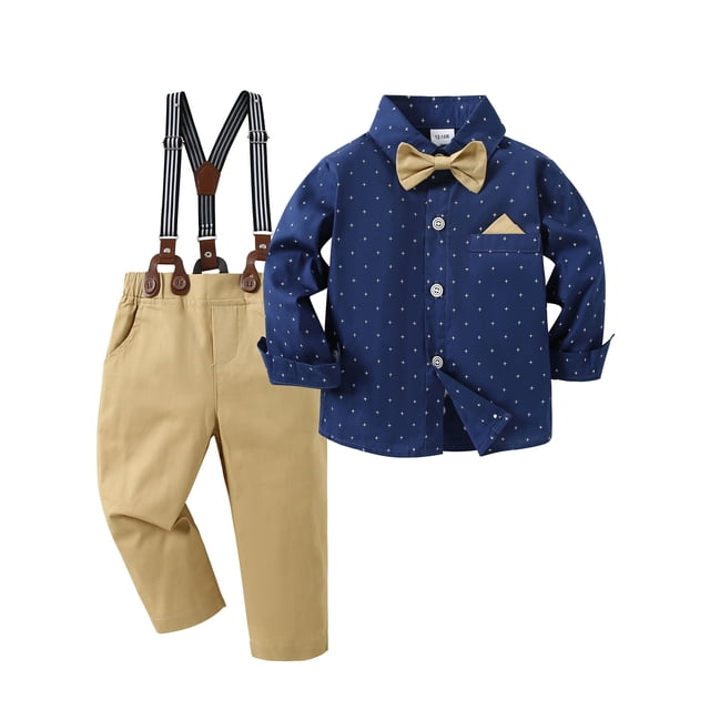 Toddler Baby Boy Clothes Suit 1-5T Wedding Outfits Formal Print Dress ...