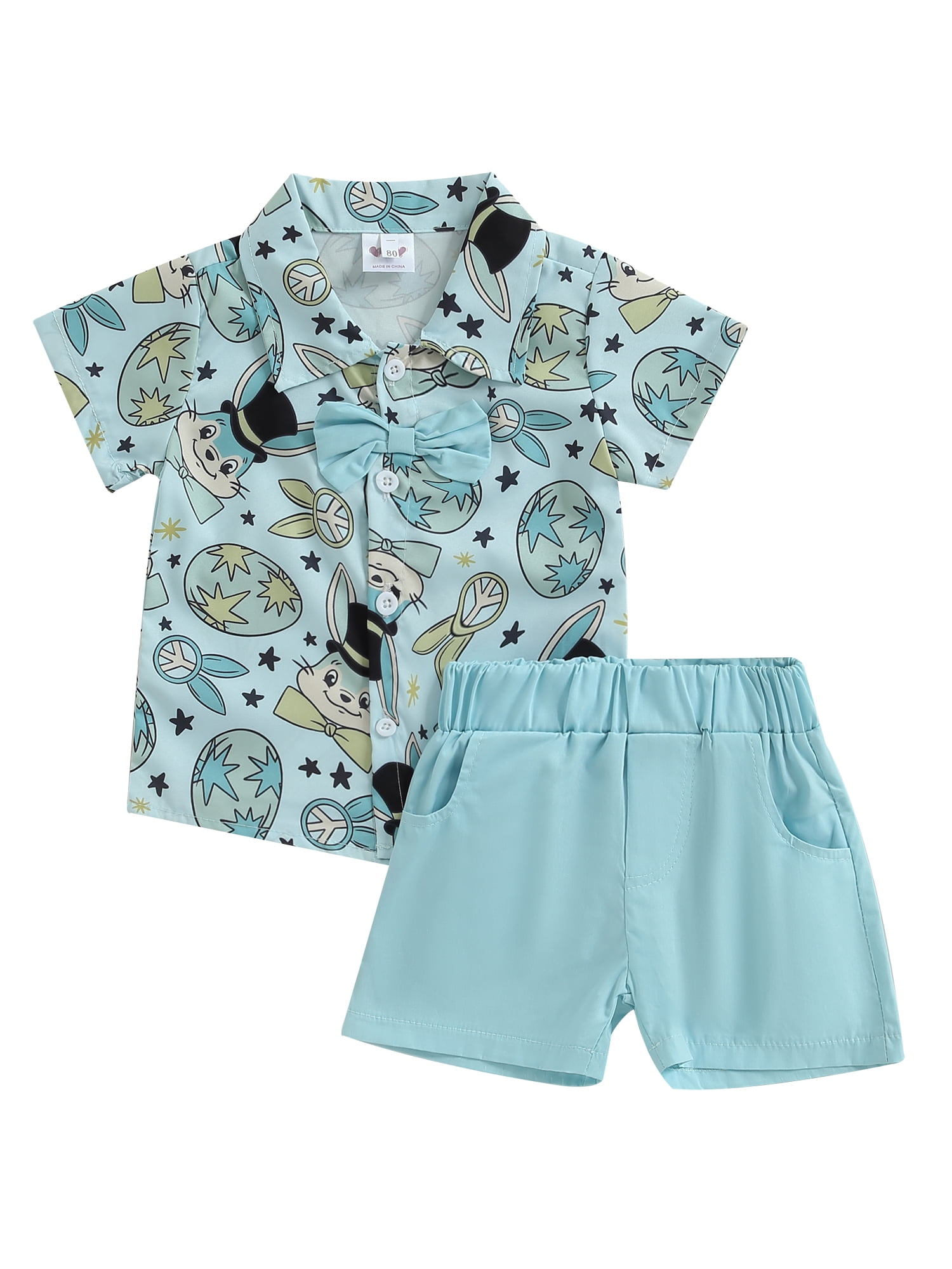 Toddler Baby Boy Easter Outfits Short Sleeve Button Down Shirt Solid ...