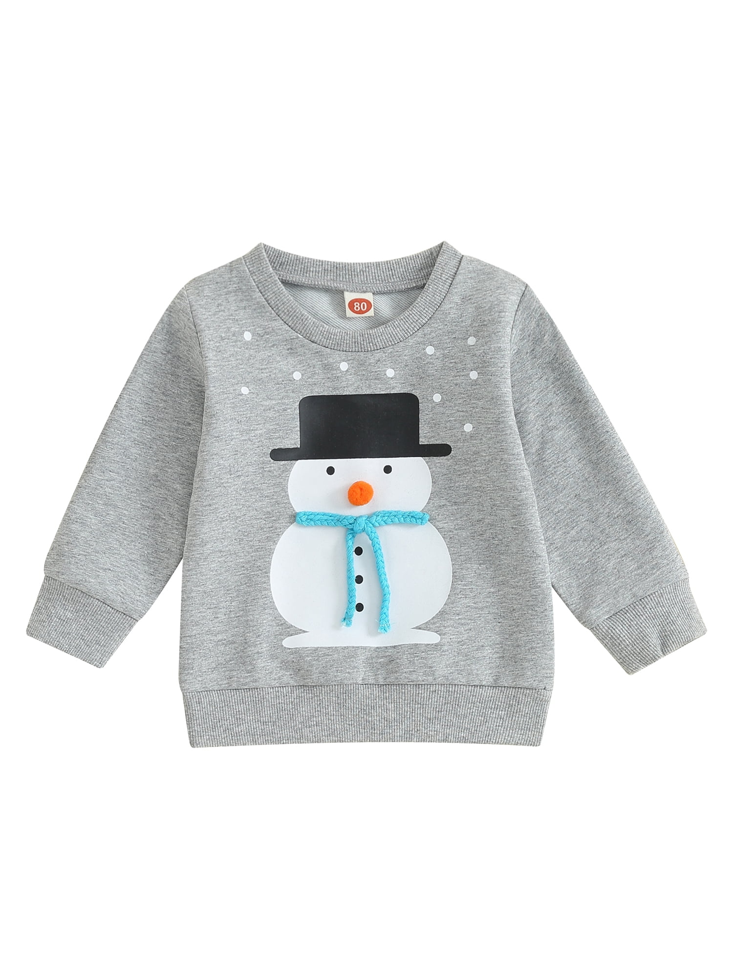 Toddler Baby Boy Girl Christmas Sweatshirts Long Sleeve Snowman Print ...