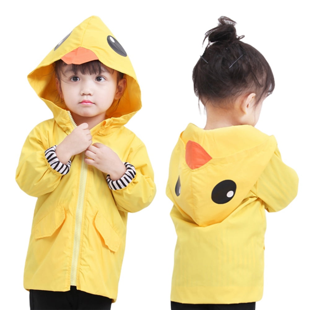 Toddler Baby Boy Girl Duck Rain Jacket Cute Cartoon Raincoat Hoodie Kids Coat Fall Winter Outfit ...