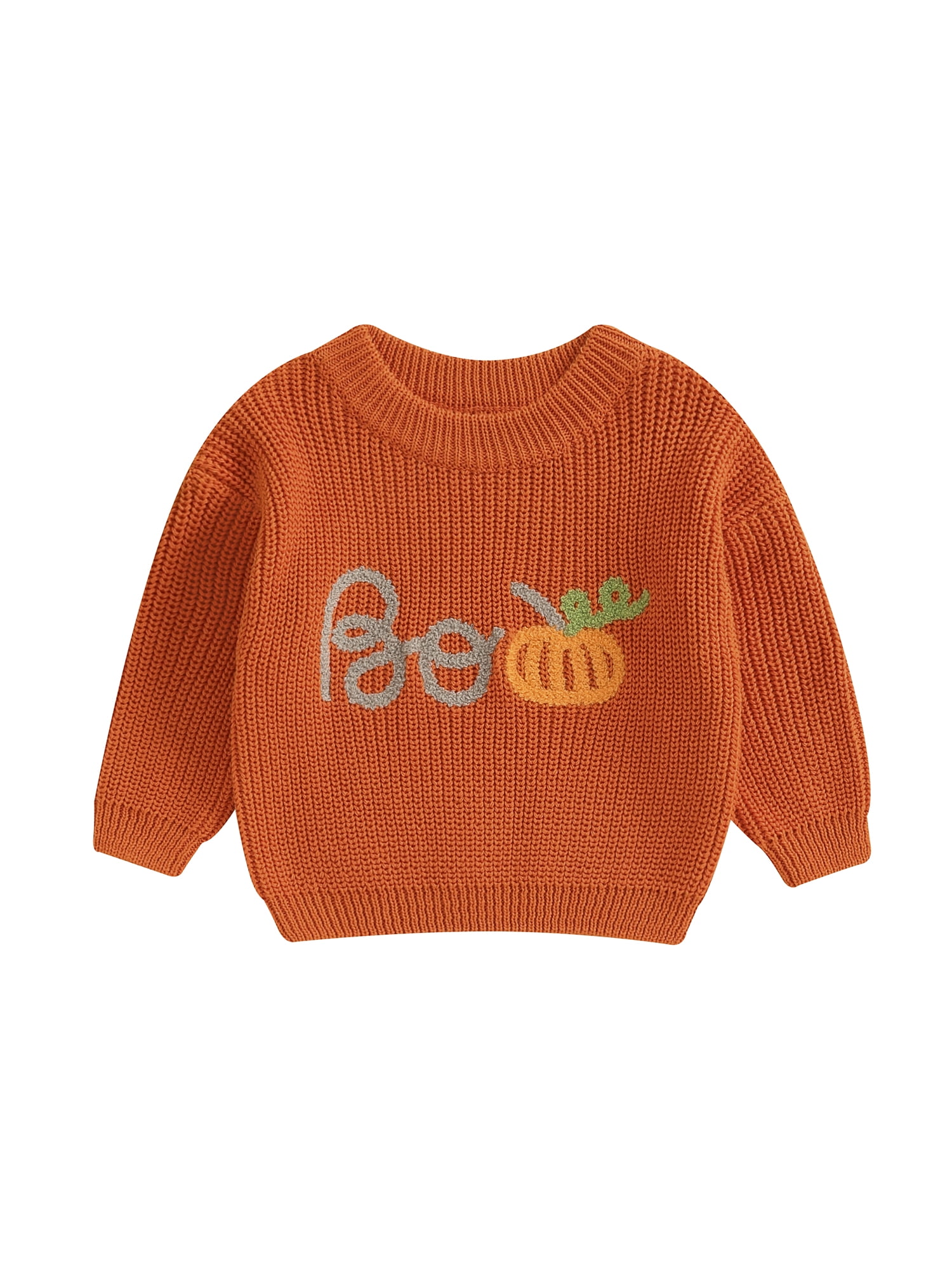 Toddler Baby Boy Girl Halloween Outfit Knit Chunky Pumpkin Sweaters ...